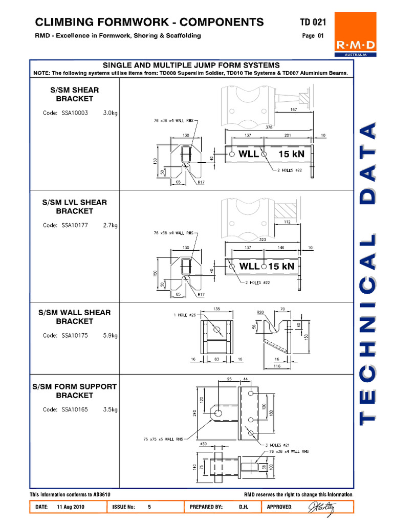 Rmd Td021 Climbing Formwork Ti (r05 11aug10) Gb | PDF