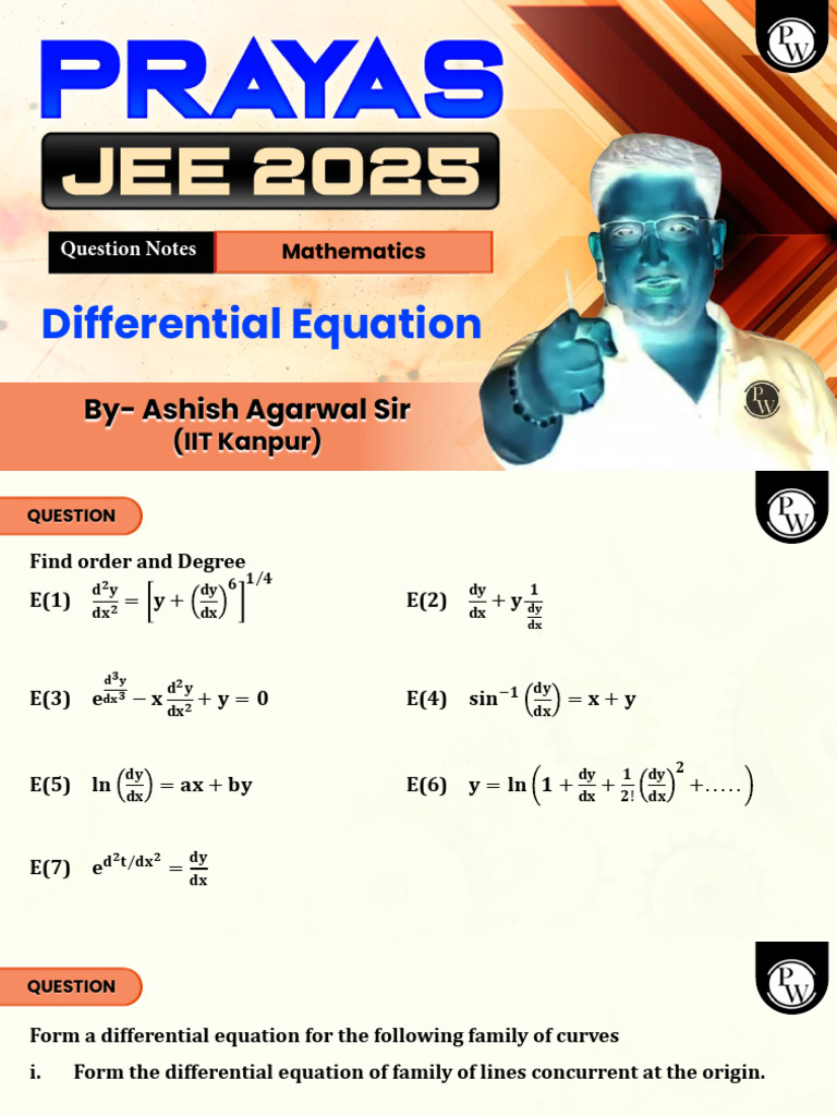 Differential Equation Question | PDF | Equations | Tangent