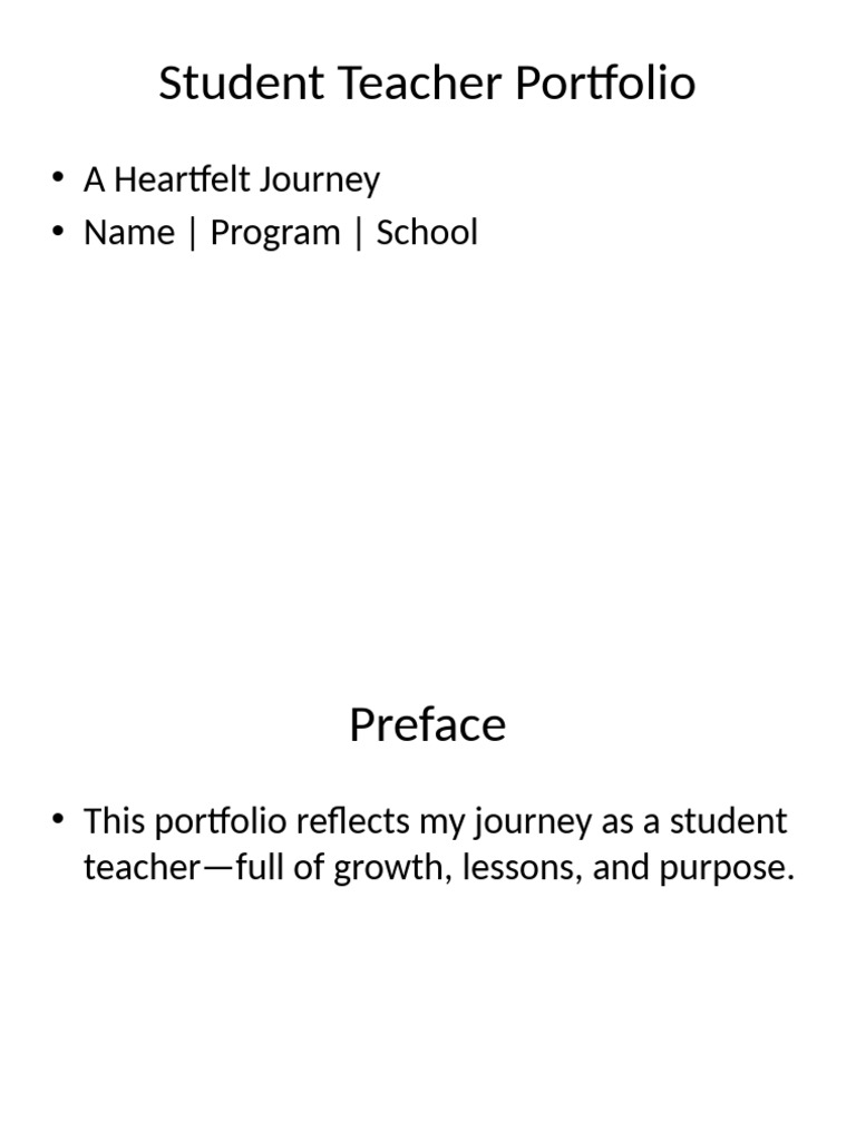 Student Teacher Journey Portfolio | PDF