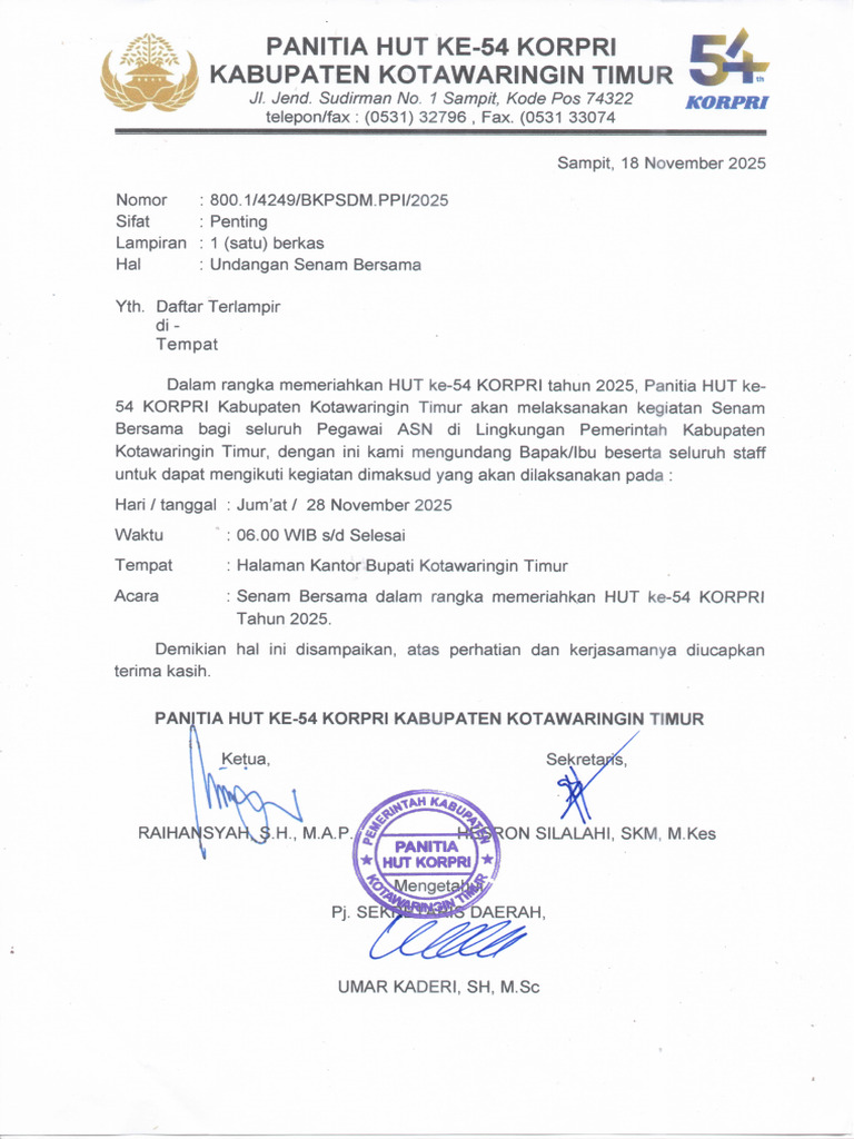 Undangan Senam Bersama Sudah TTD | PDF