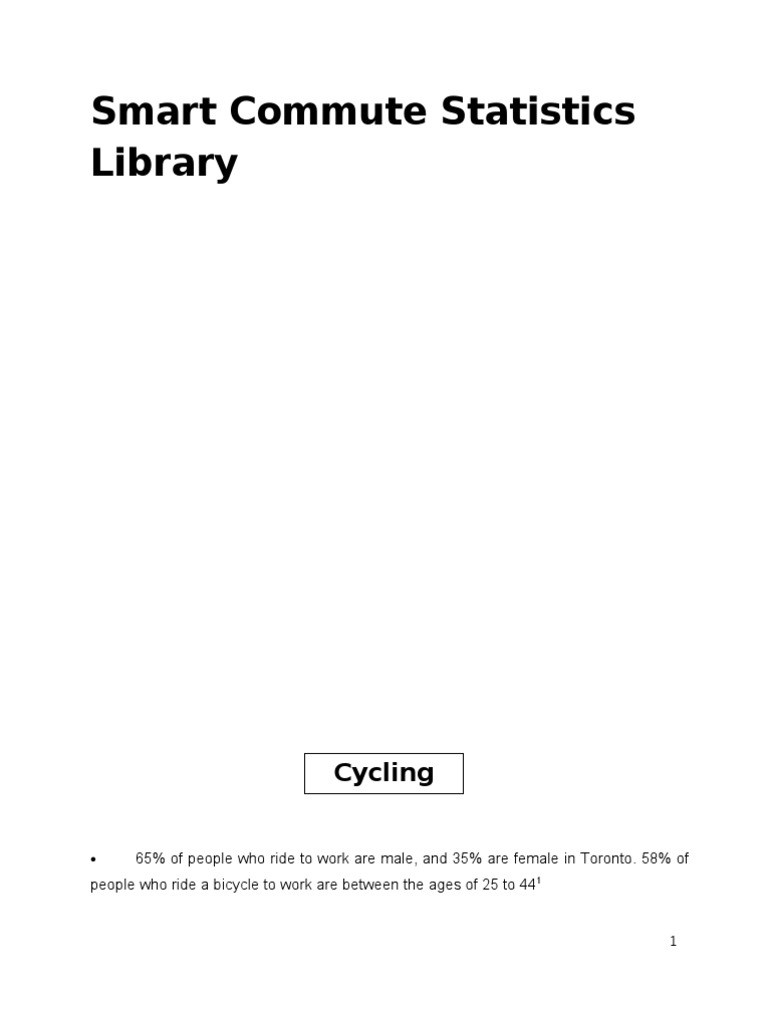 Toronto Smart Commute Insights and Stats | PDF | Telecommuting | Road ...