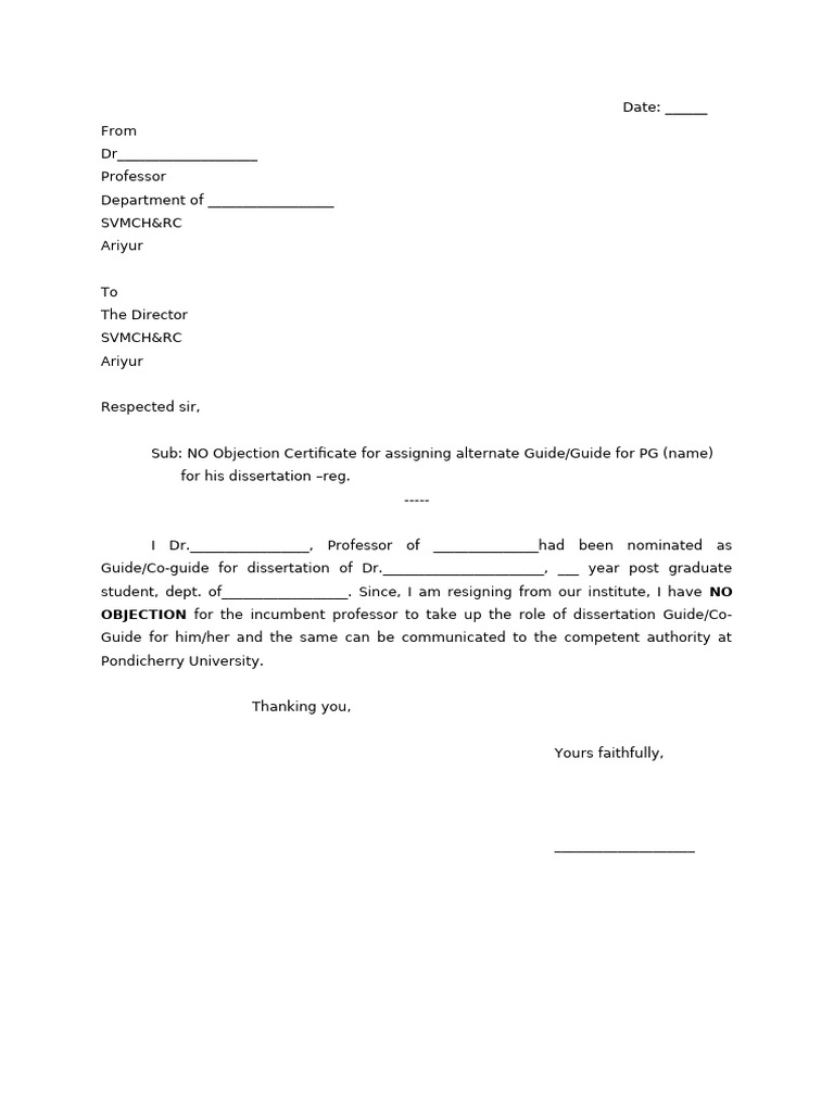 NOC Format | PDF