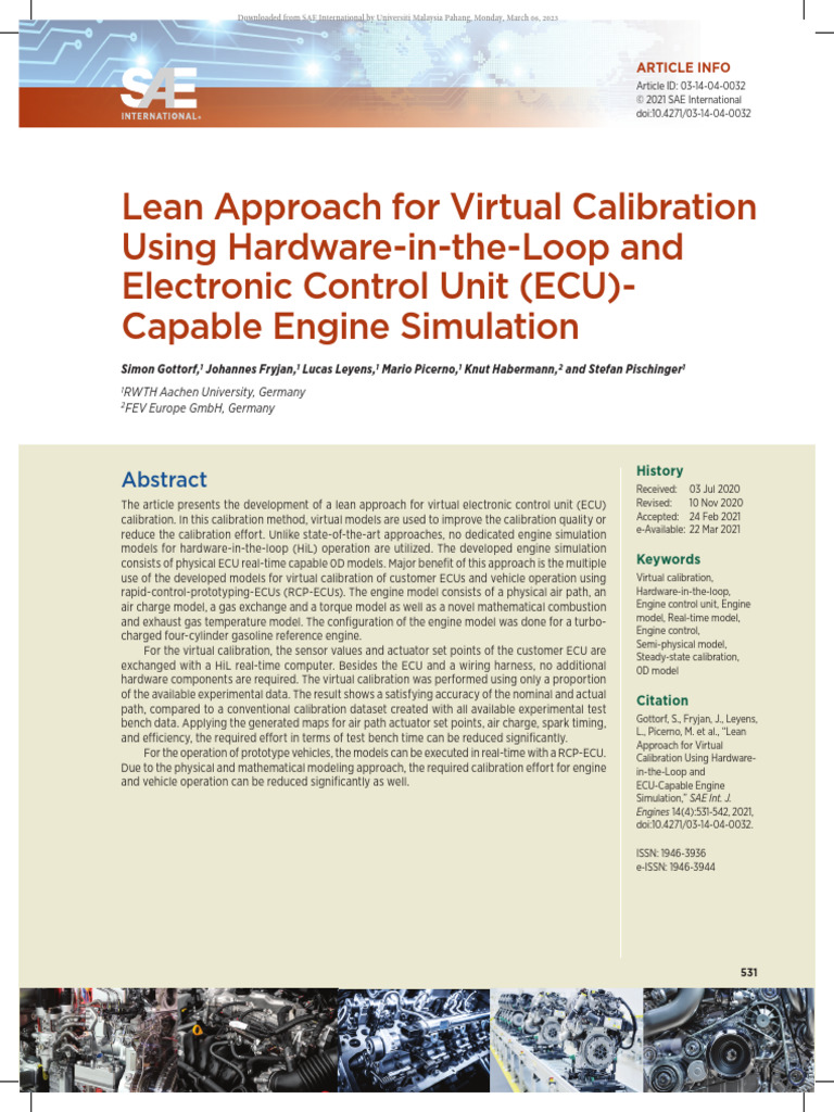 (1) 03-14-04-0032 Lean Approach for Virtual Calibration Using HIL and ...