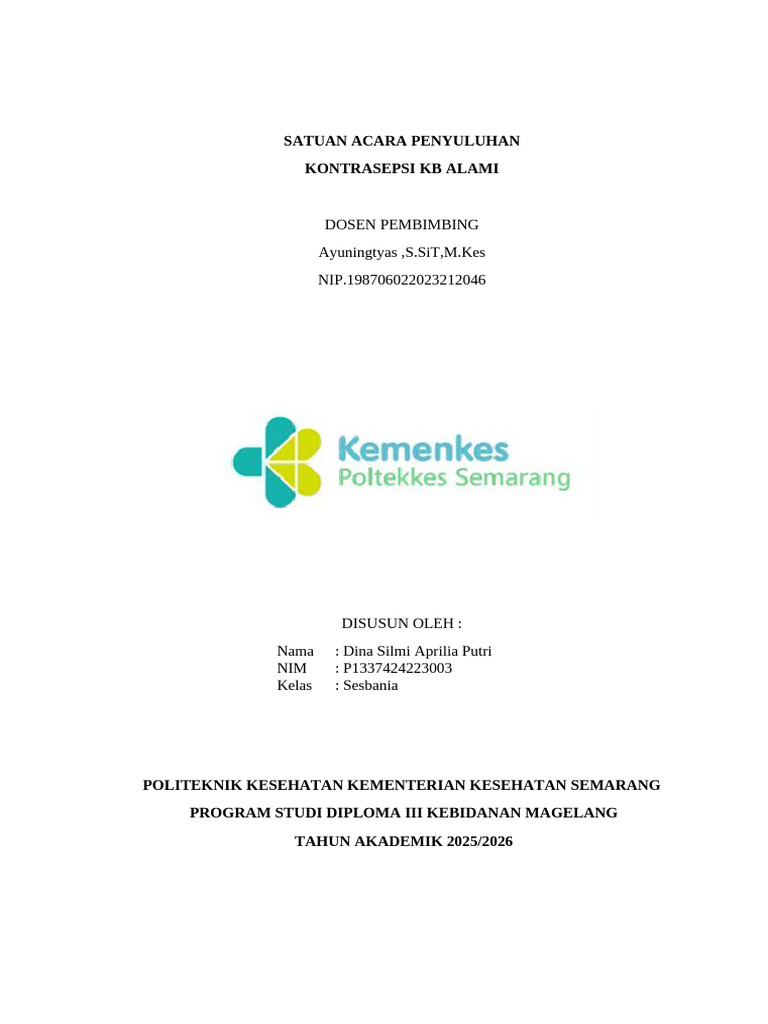 Penyuluhan Kontrasepsi KB Alami | PDF