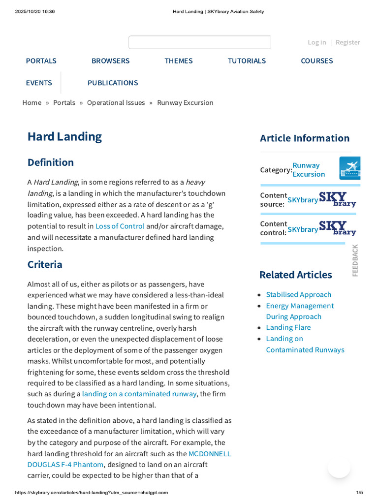 Understanding Hard Landings in Aviation | PDF | Landing Gear | Aviation ...