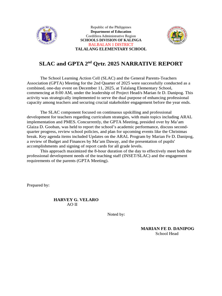 SLAC and GPTA 2nd Quarter Report 2025 | PDF