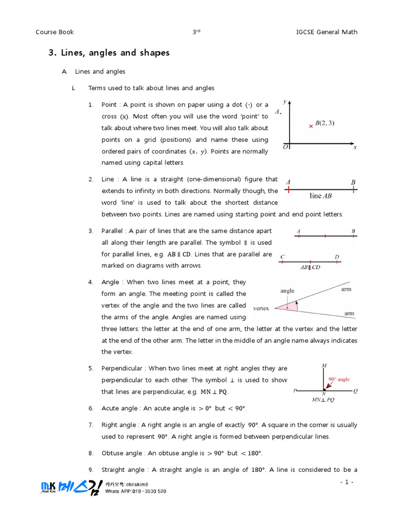 IGCSE_Math_Coursebook_3rd_Lines, angles and shapes | PDF | Triangle | Angle