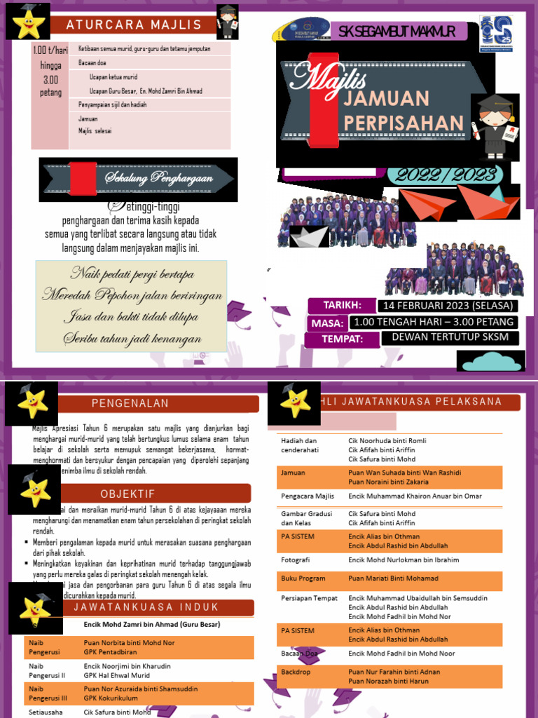 Buku Program Jamuan Tahun 6 | PDF