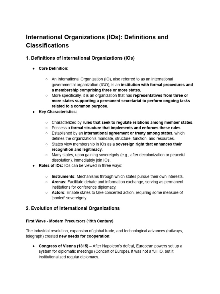 Understanding International Organizations | PDF | Peacekeeping | United ...