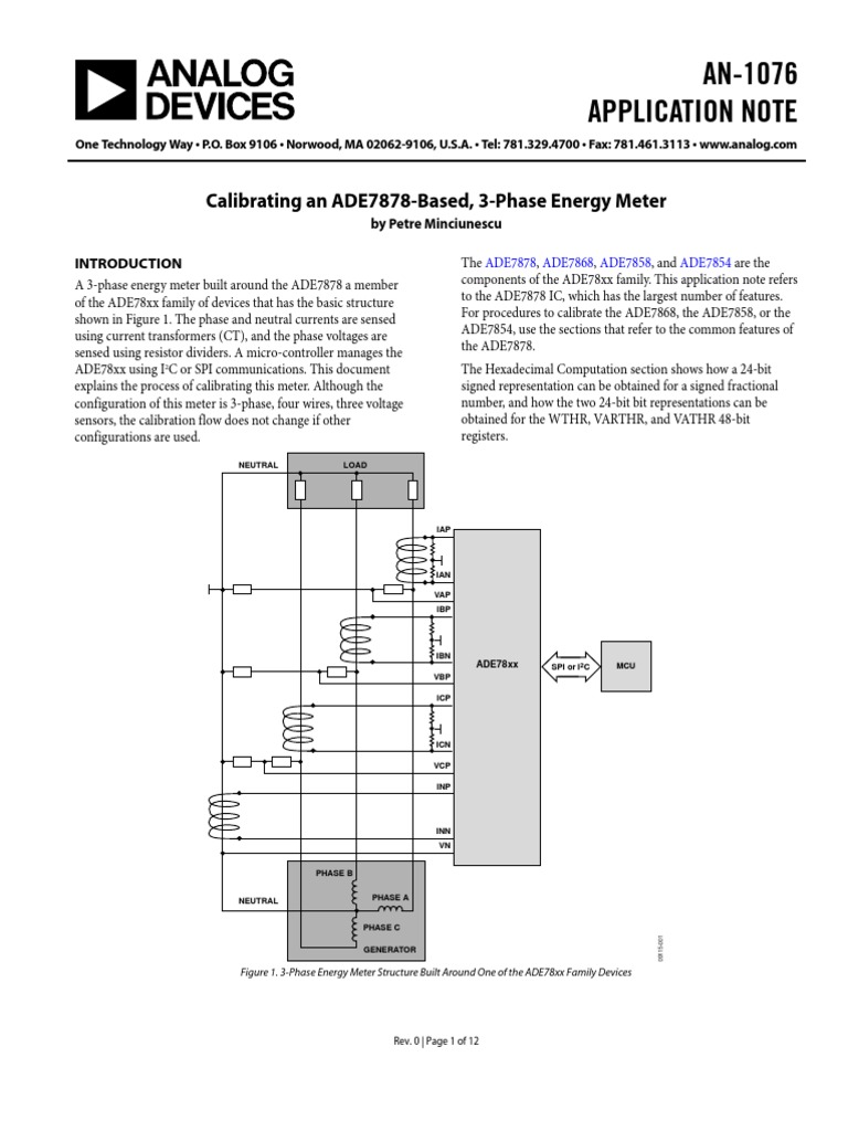 AN-1076 Application Note: Calibrating An ADE7878-Based, 3-Phase Energy ...