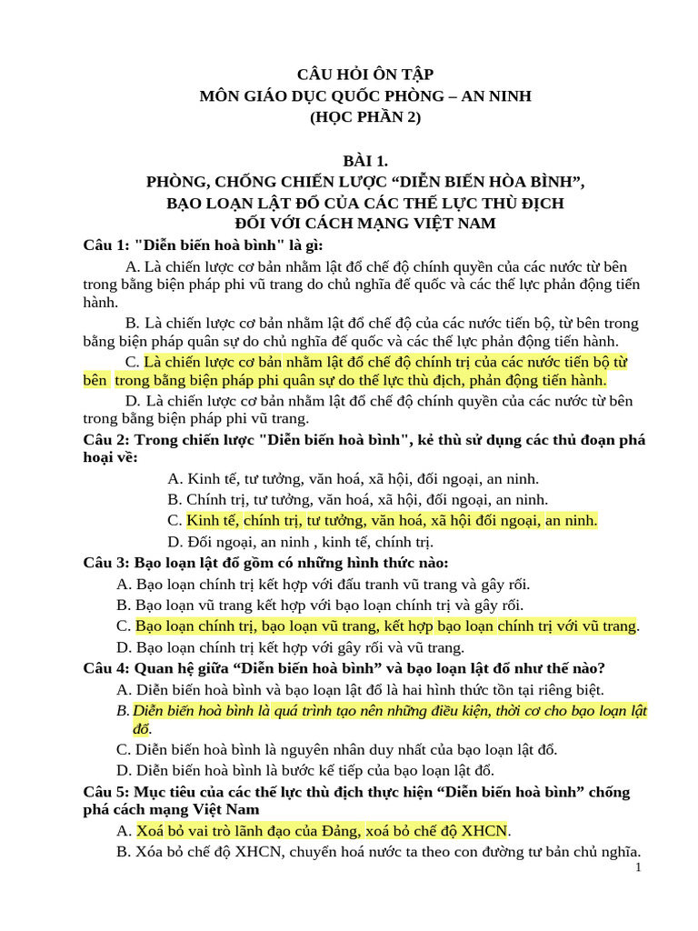 Bo Cau Hoi HP2 Đã Sửa (2) | PDF