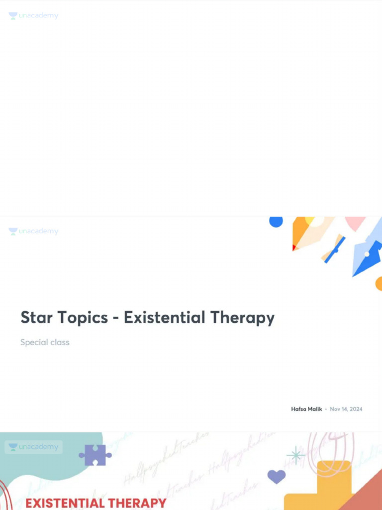 Star Topics Existential Therapy With Anno | PDF