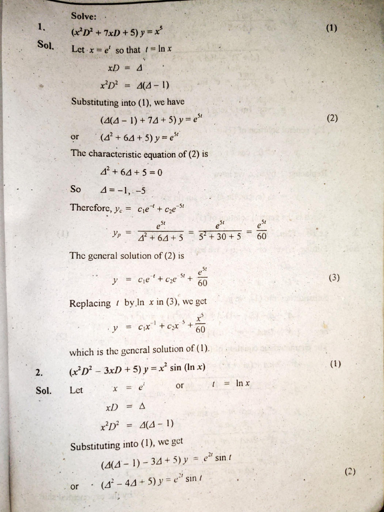 Euler d.e Equation | PDF
