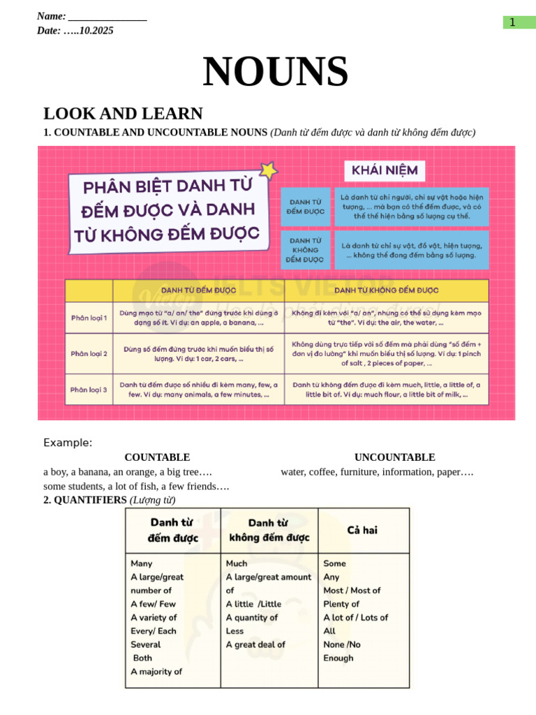 Countable and Uncountable Nouns | PDF