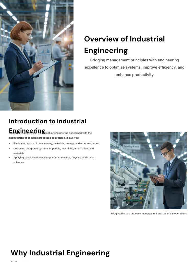 Overview of Industrial Engineering | PDF | Industrial Engineering ...