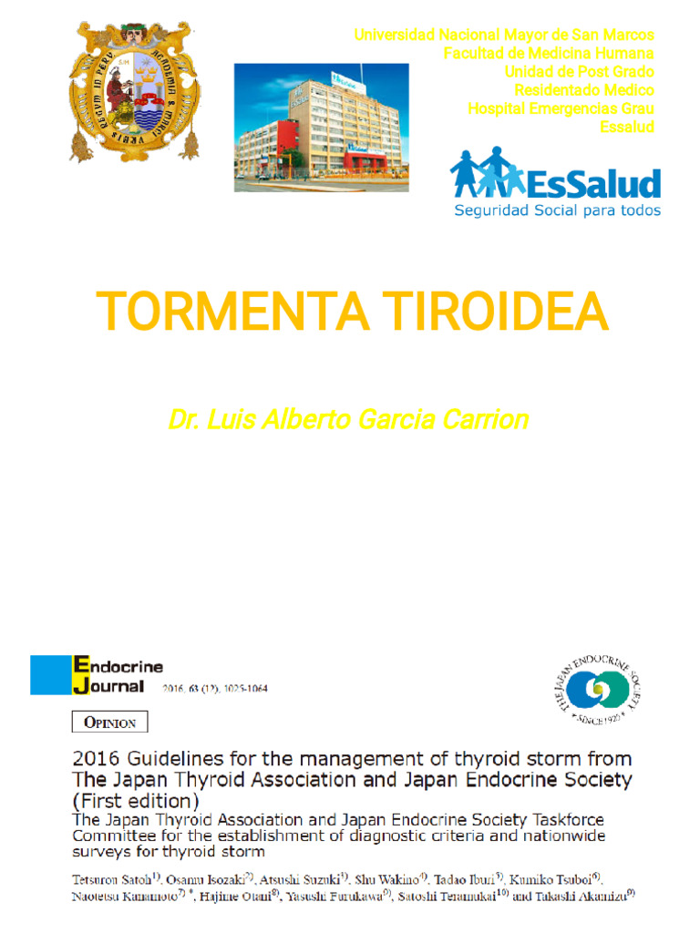 Tormenta Tiroidea - LUIS GARCIA | PDF | Especialidades Medicas ...