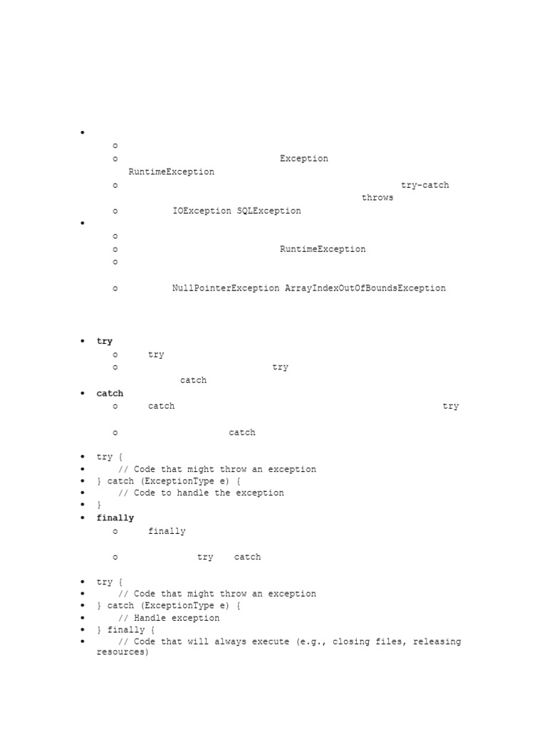 Java Exception Handling Explained | PDF | Software Engineering ...