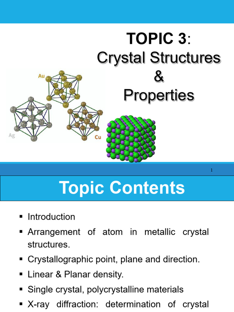 3 - Crystal Structure Properties - 2025 | PDF | Crystal Structure | Crystal