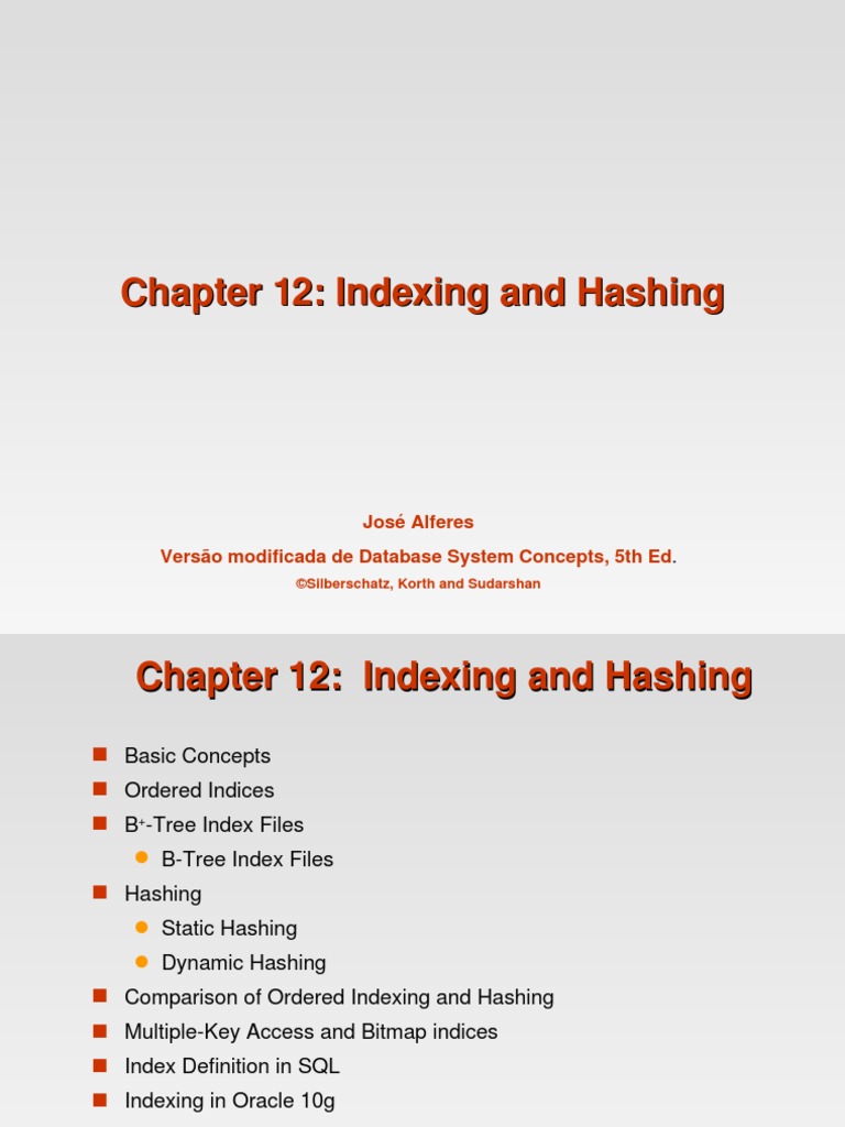 Chapter 12: Indexing and Hashing | PDF | Database Index | Algorithms ...
