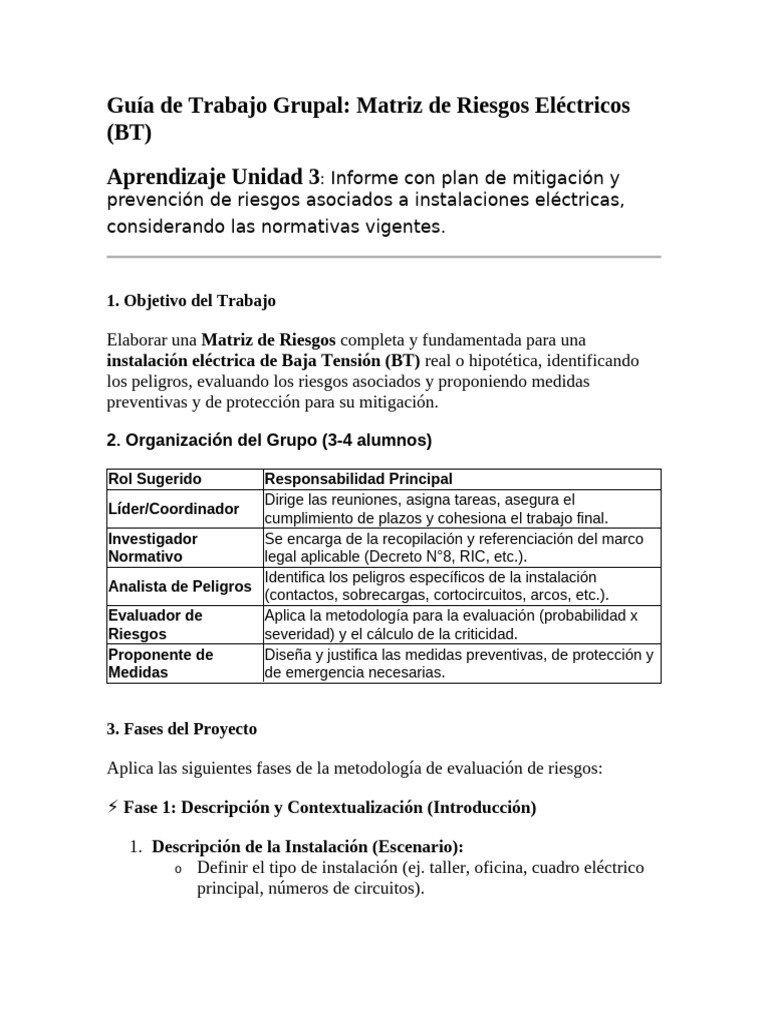 Guía de Trabajo Grupal N°3 EVA SUM 3 | PDF | Alto voltaje | Cableado ...