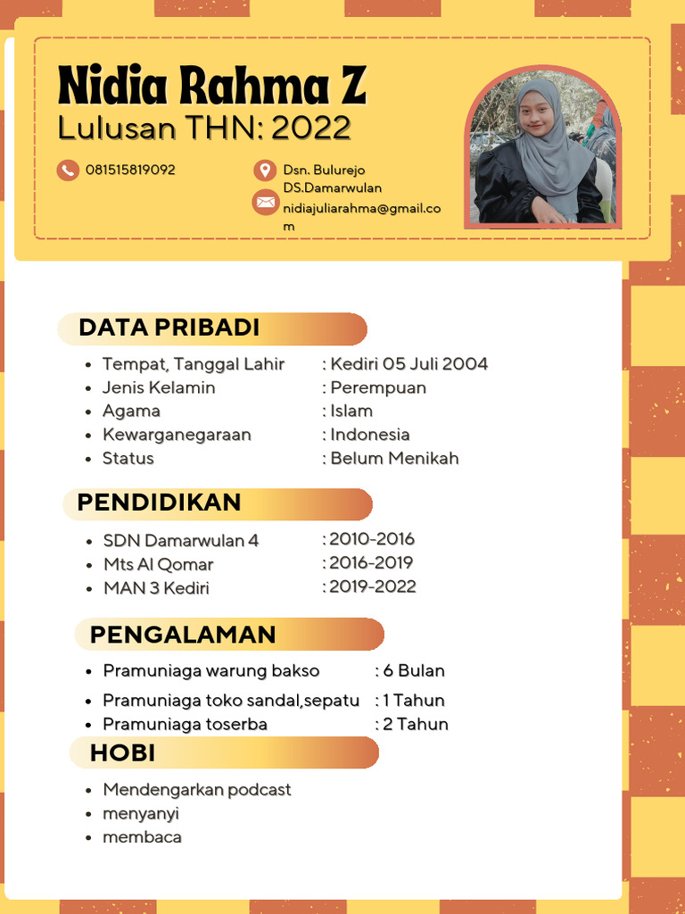 Kuning Merah Muda Simple Retro CV Riwayat Hidup Resume A4_20251218 ...