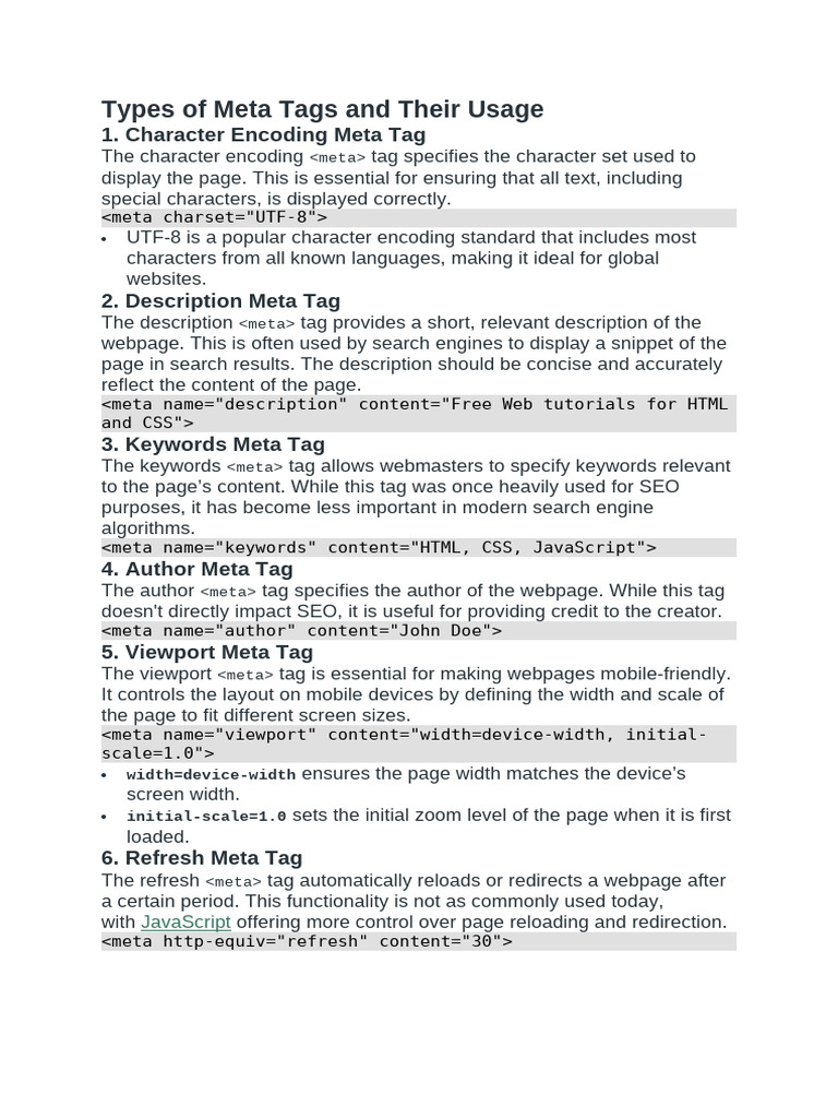 Meta Tag | PDF