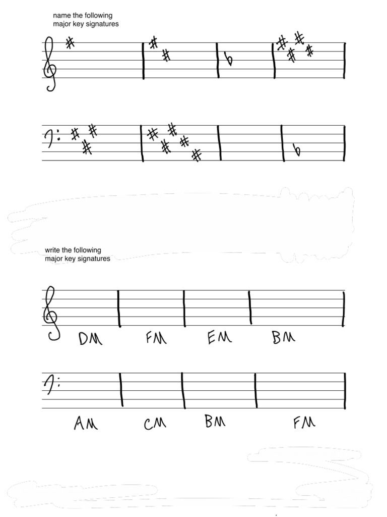 C-B Key Signatures Naming and Writing | PDF