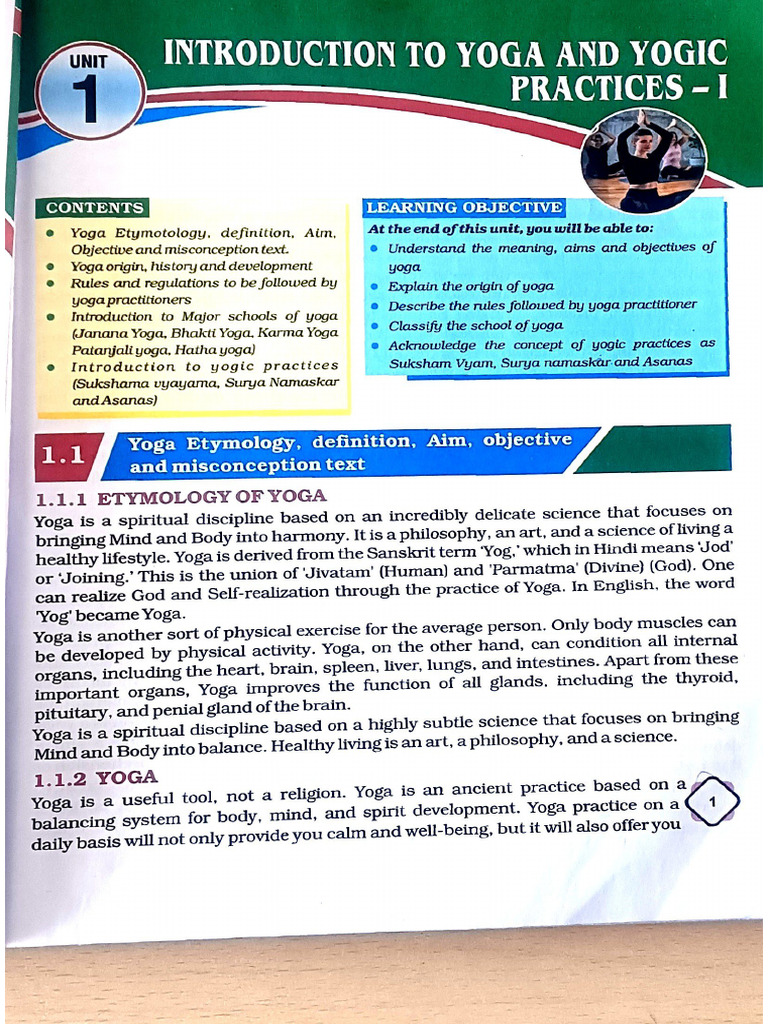 11 TH Yoga Unit 1 | PDF