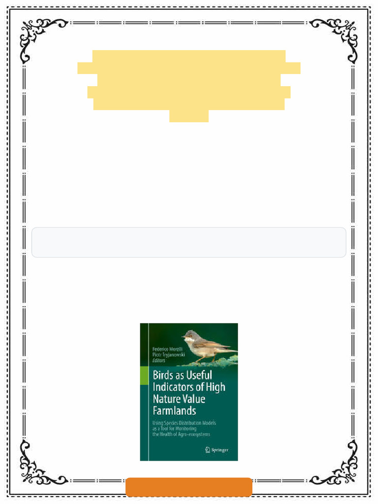 Birds as Useful Indicators of High Nature Value Farmlands Using Species ...