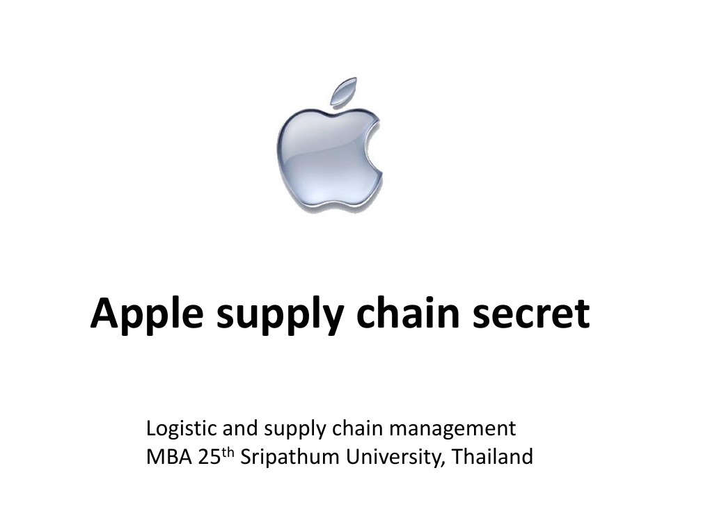 Apple Supply Chain Strategies Explained | PDF