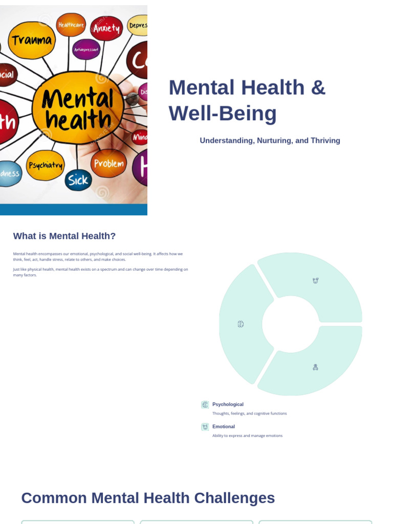Mental Health and Well Being | PDF | Mental Disorder | Mental Health