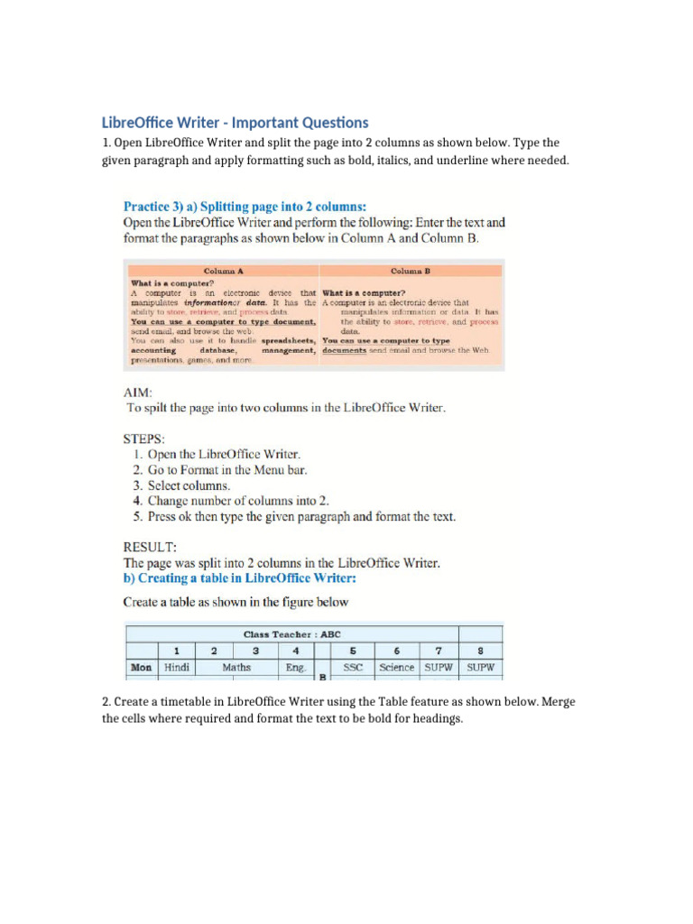 LibreOffice Writer Formatting Guide | PDF