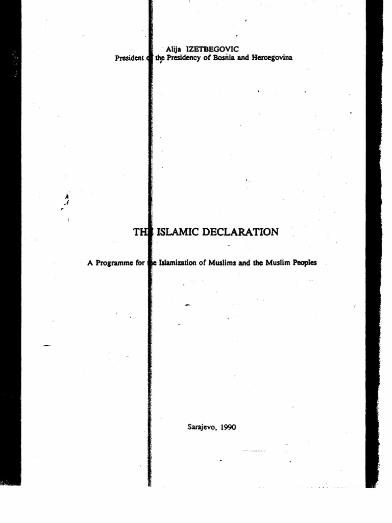 Alija Izetbegovic Islamic Declaration | PDF