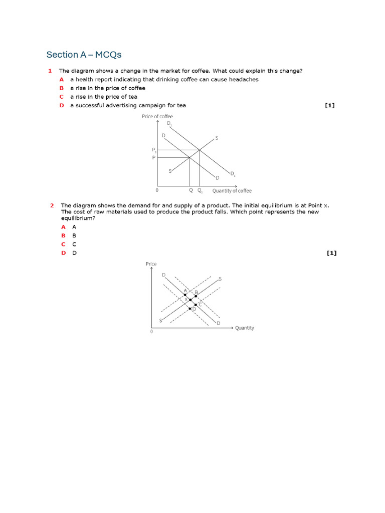 Revision Questions - Prices Changes - IGCSE | PDF