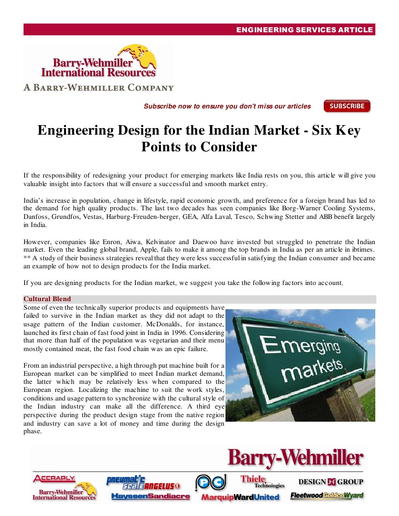 Engineering Design for India: Key Insights | PDF | Market (Economics ...