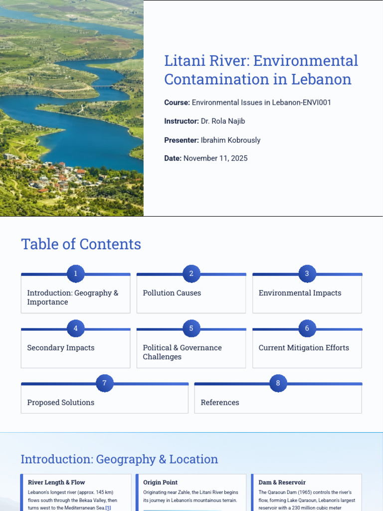 Litani River Pollution in Lebanon | PDF | Water Pollution | Sewage ...