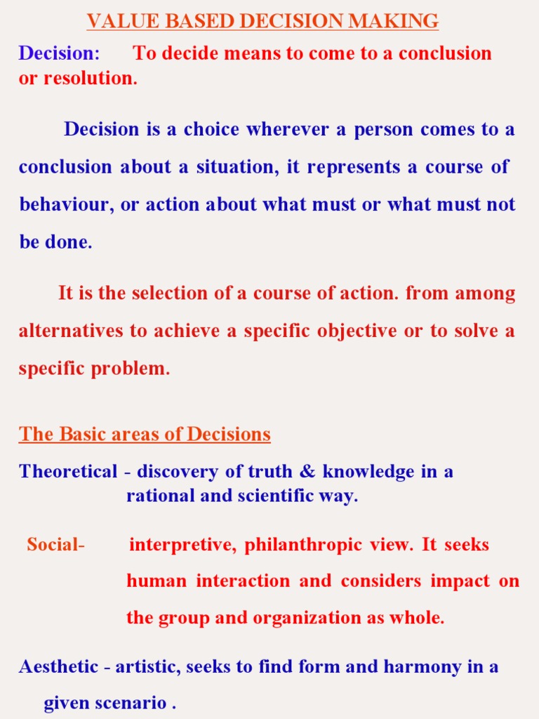 Presentation Decision Making Final | PDF | Decision Making | Value (Ethics)