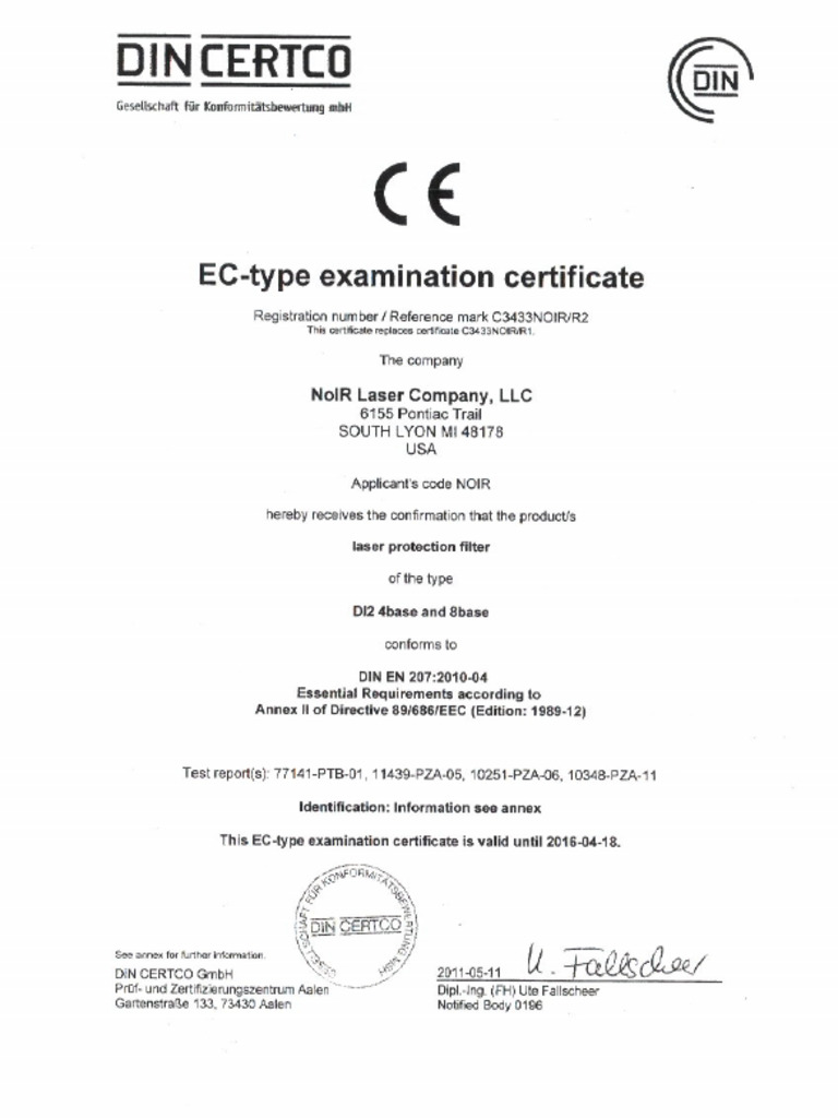 DI2 Certificate | PDF