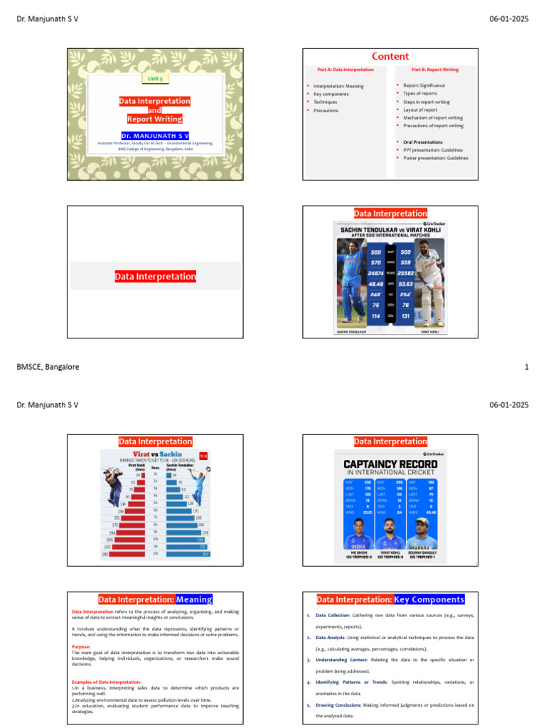 Data Interpretation and Report Writing Guide | PDF | Data | Statistics