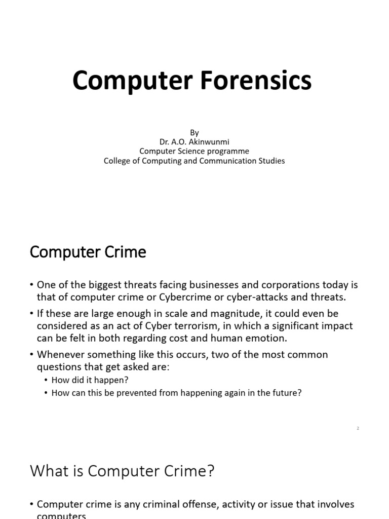 Understanding Computer Forensics Basics | PDF | Digital Forensics ...
