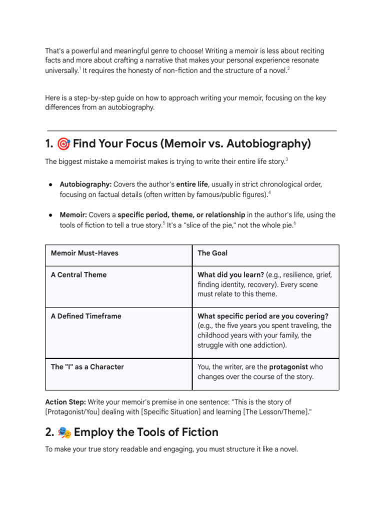 How To Write Memoir | PDF | Memoir | Narrative