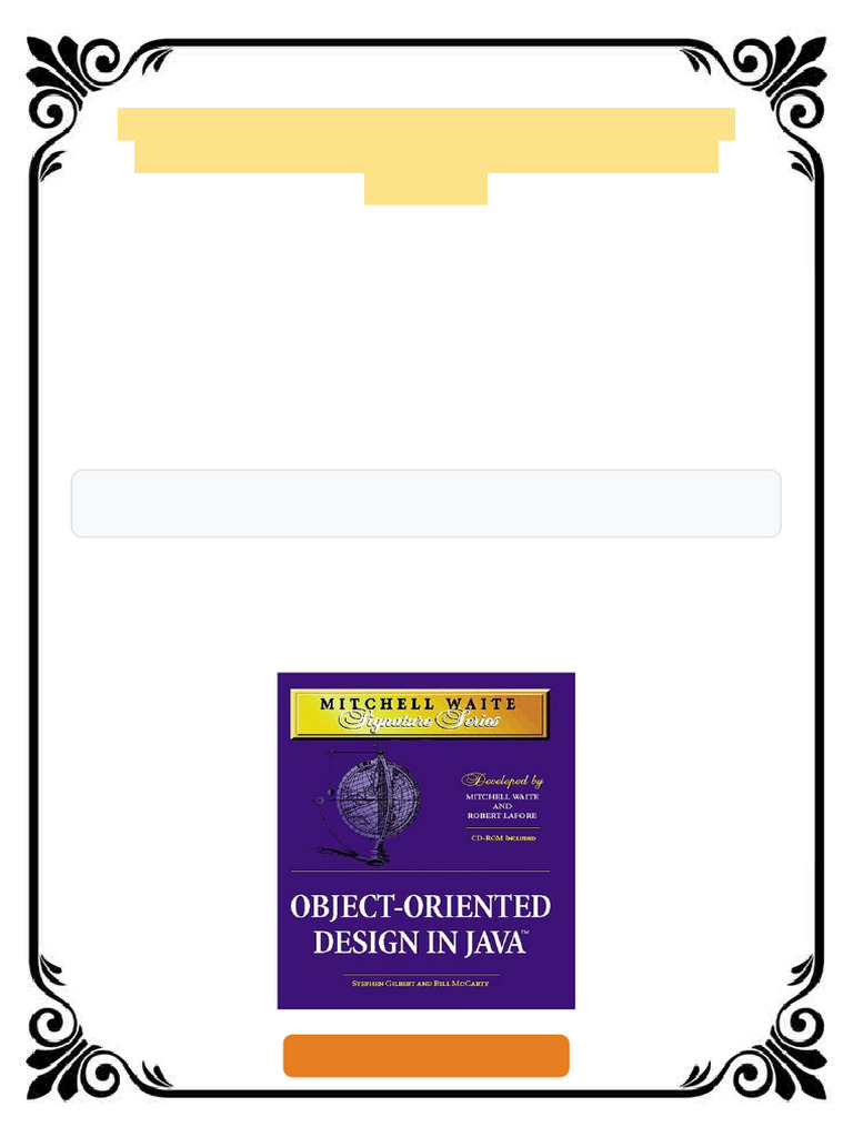 Object oriented Design in Java 1st Edition Stephen Gilbert ebook long ...