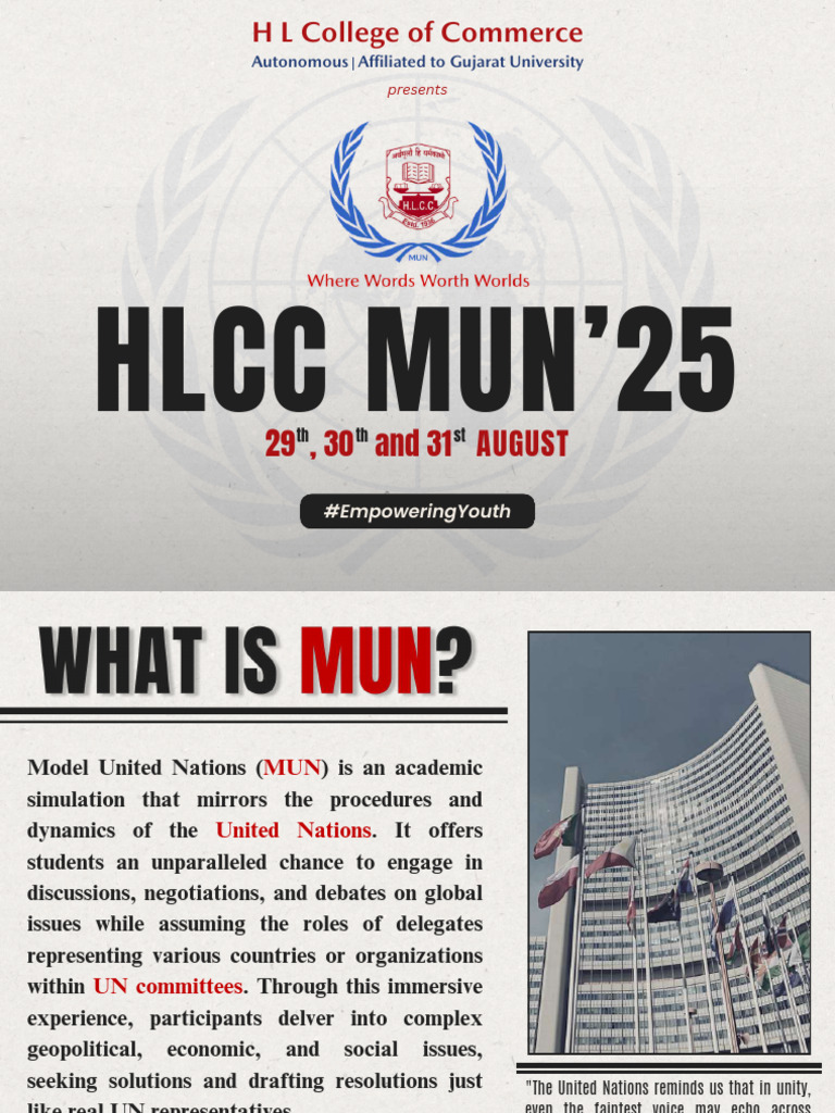 HLCC MUN 2025: Empowering Youth Leadership | PDF | United Nations ...