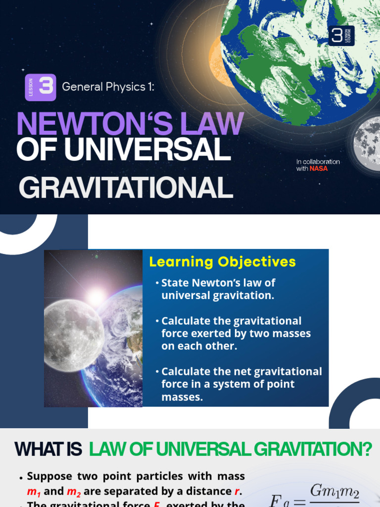 Newton's Law of Universal Gravitation | PDF | Newton's Law Of Universal ...