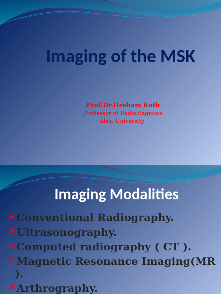 Imaging of The MSK Modified | PDF