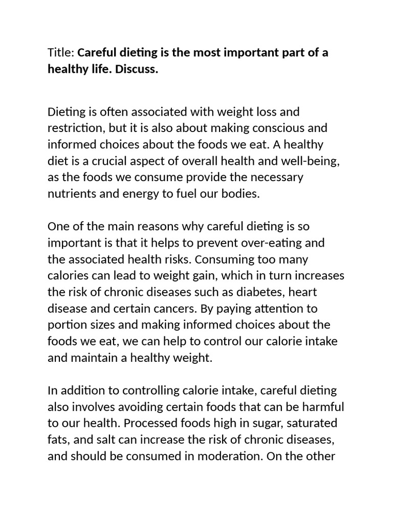 Essay A Level | PDF | Diet (Nutrition) | Diet & Nutrition