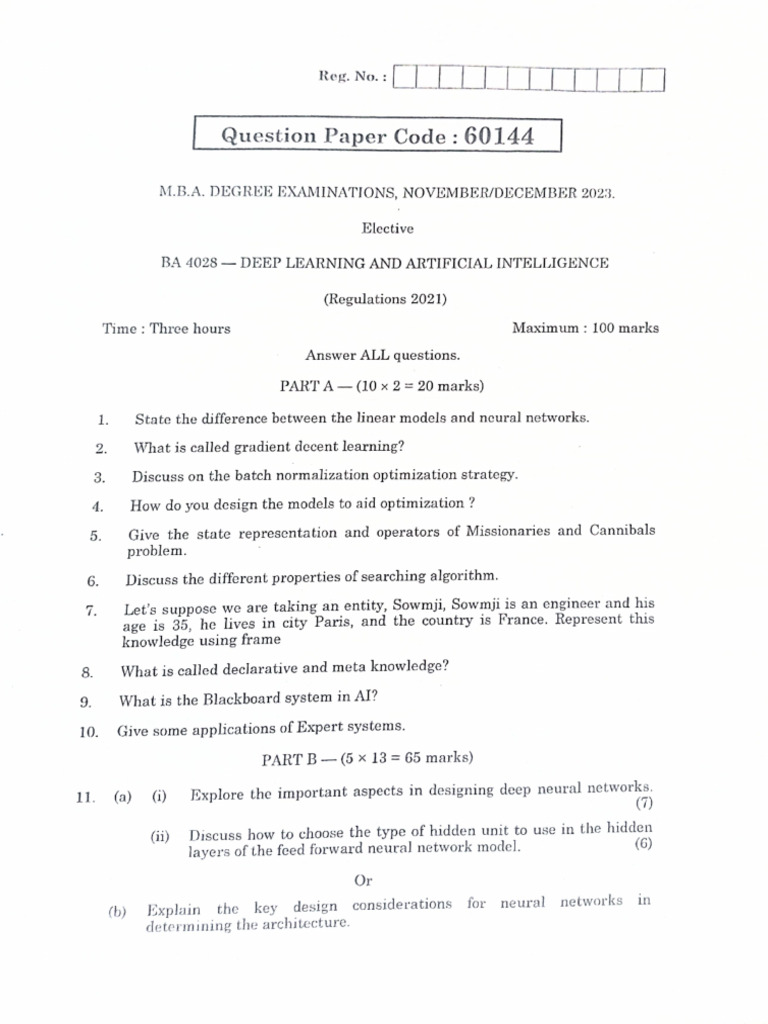 Previous Questions Paper | PDF