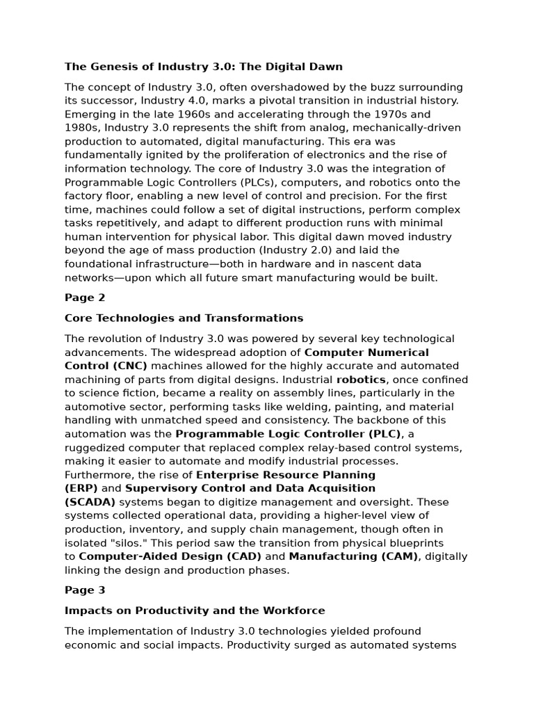 Industry 3.0: Digital Manufacturing Revolution | PDF | Automation ...