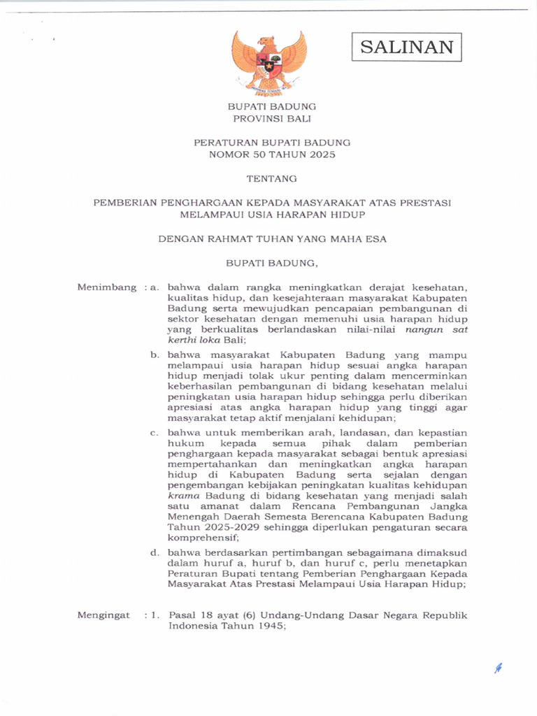 Perbup. No. 50 Tahun 2025 | PDF