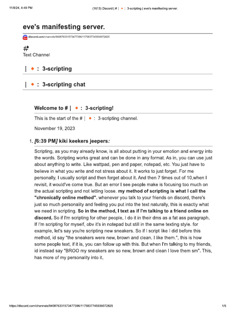 Eve's Manifesting Server-3 | PDF